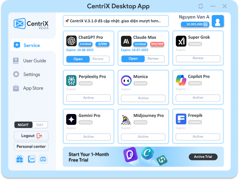 Personal Center - CentriX
